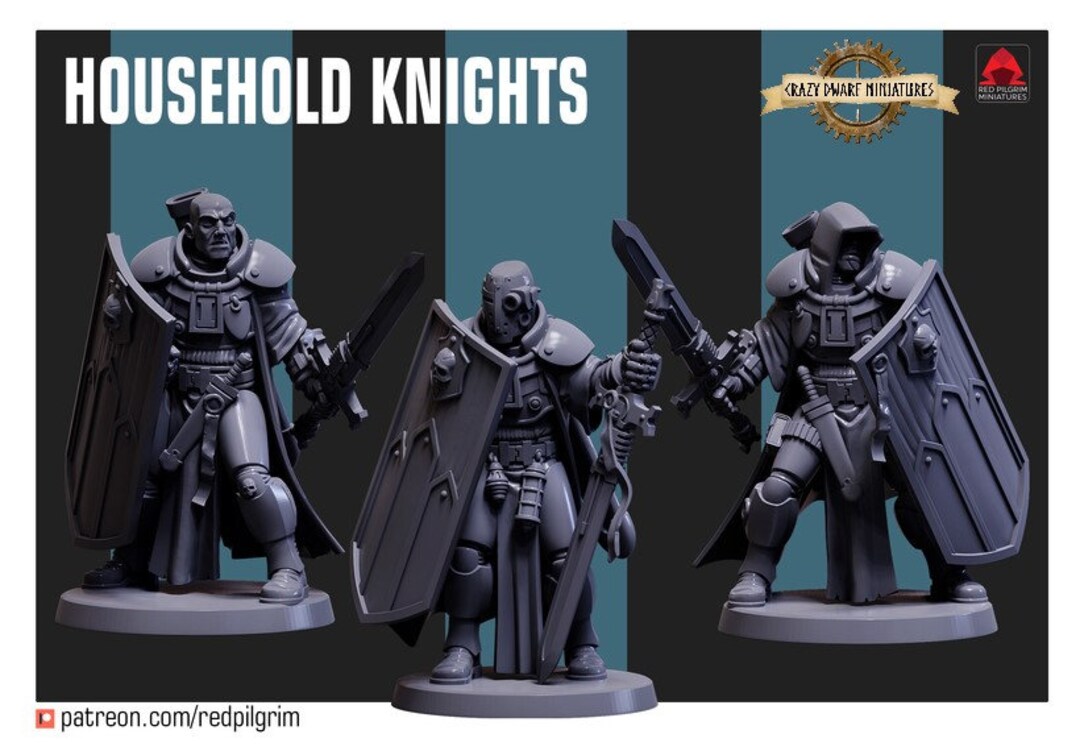Household Knights | 3D Printed Resin Miniature | by Red Pilgrim ...