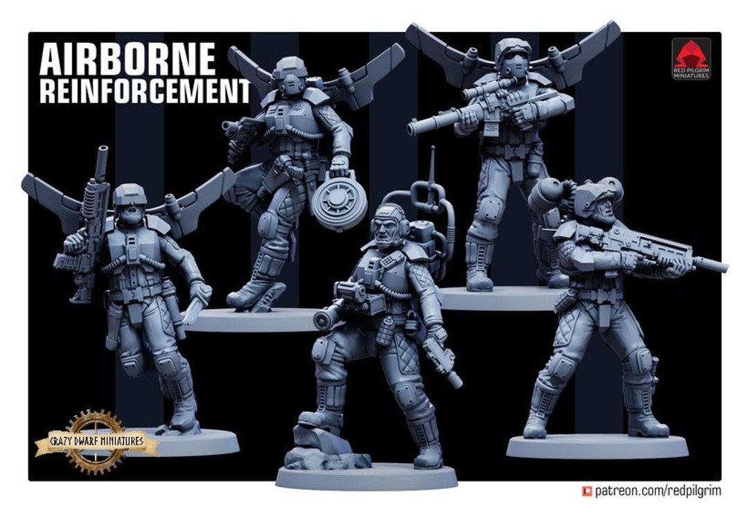 Airborne Reinforcements | 3D Printed Resin Miniature | by Red Pilgrim ...