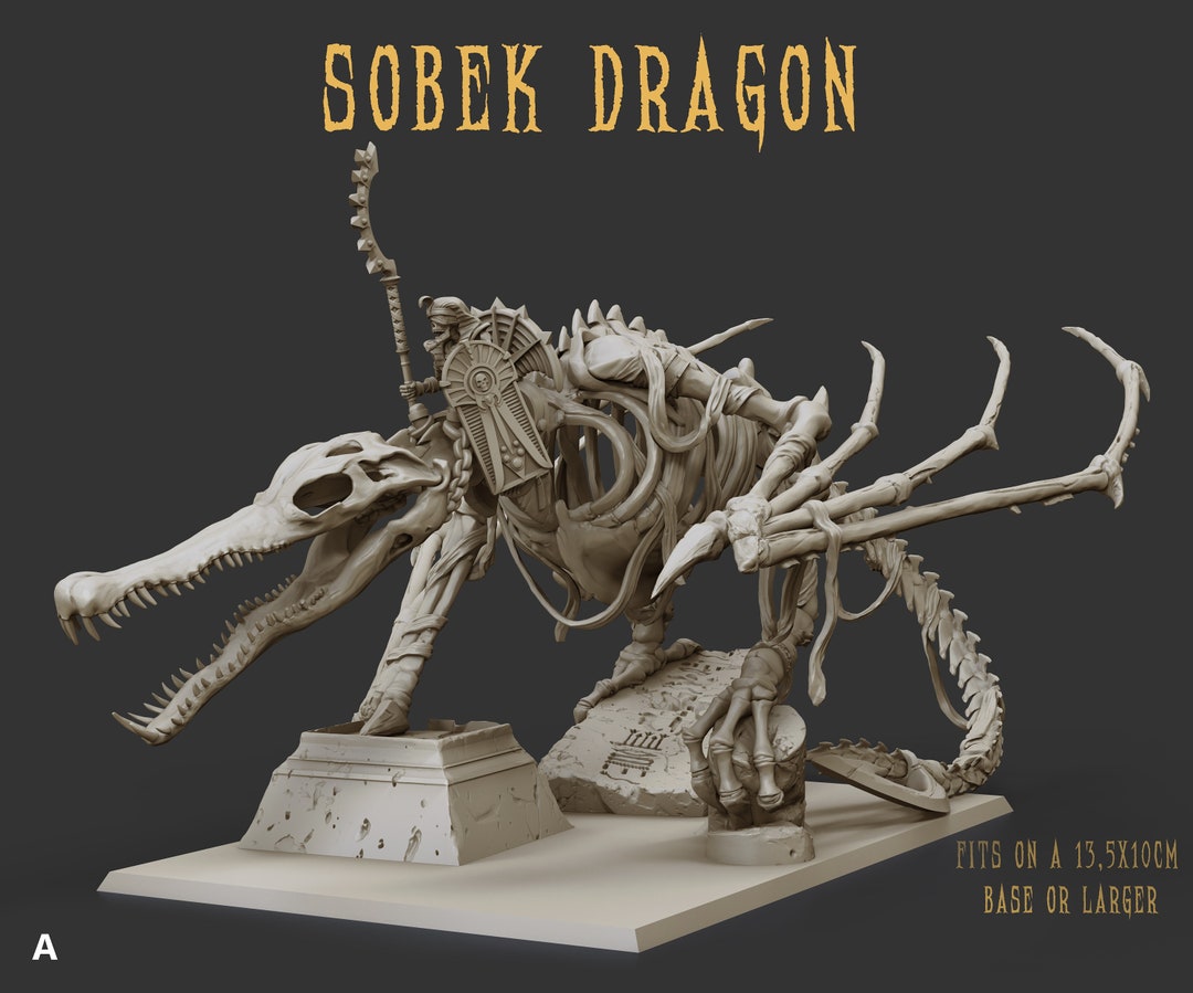 Skeleton Sobek Dragon | Pharaohs Legacy | 3D Printed Resin Miniature ...