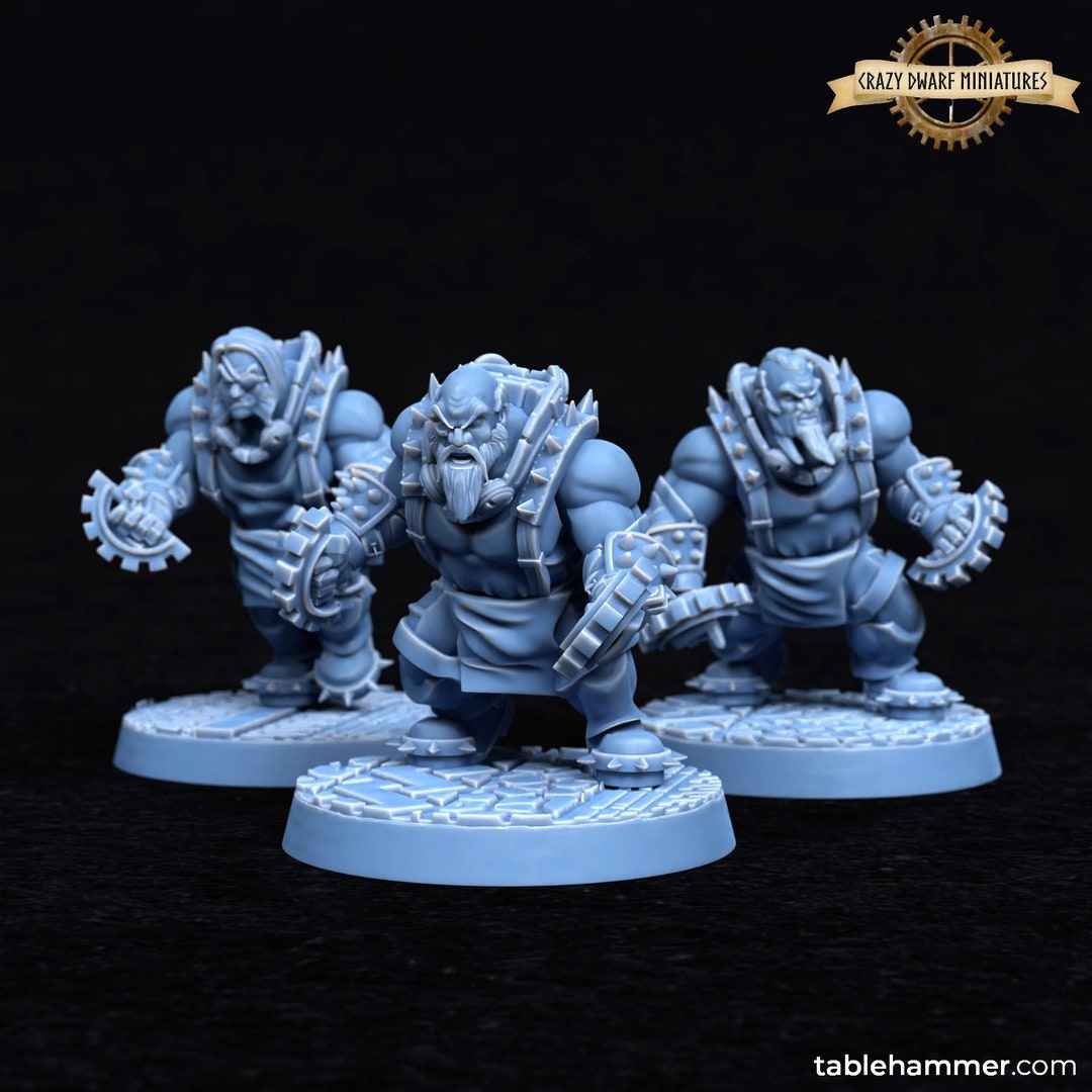 Dwarf Gear Brawlers | Federation of Tyr | 3D Printed Resin Miniature ...