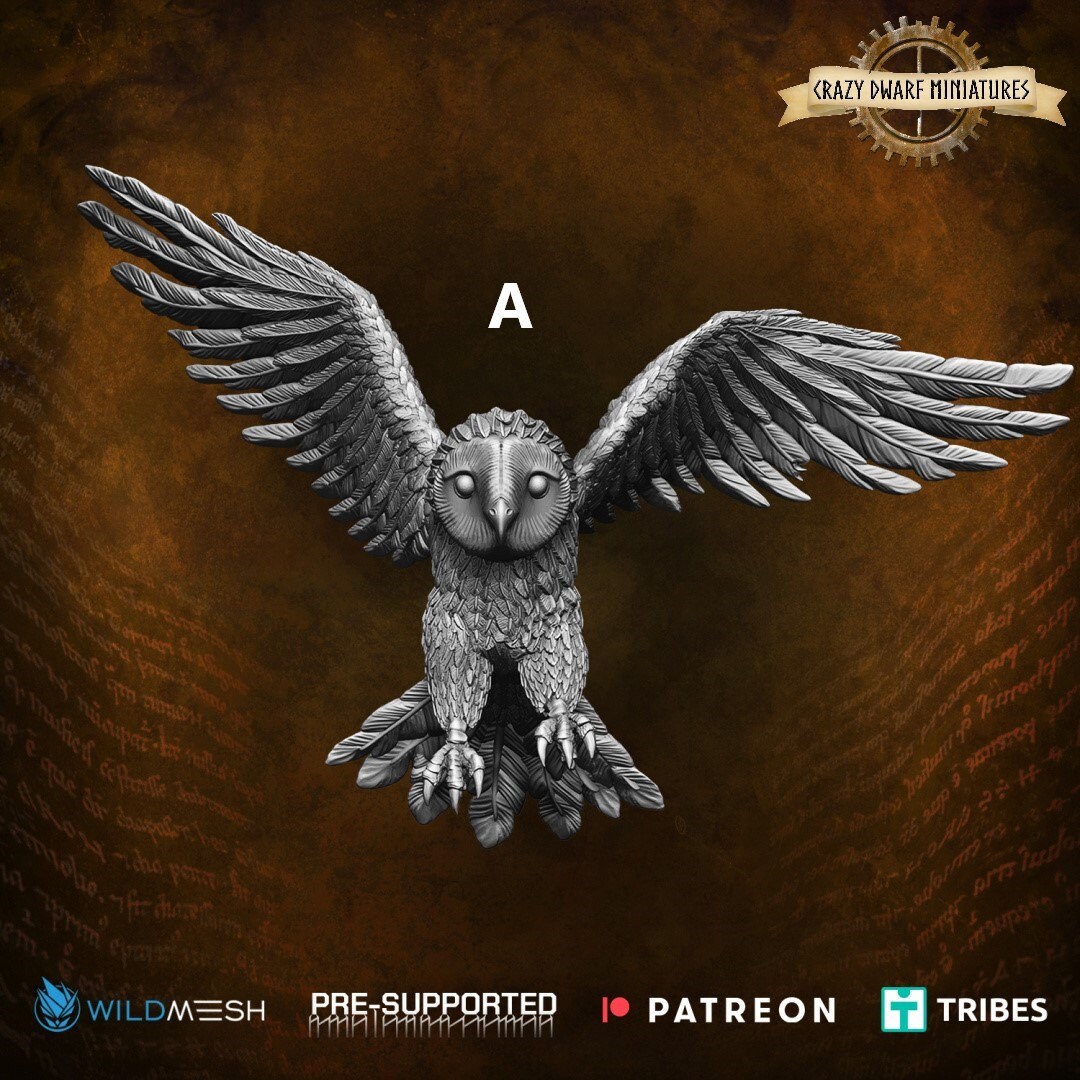 Great Owls | Wood Elf Great Owls | 3D Printed Resin Miniature | by Den ...