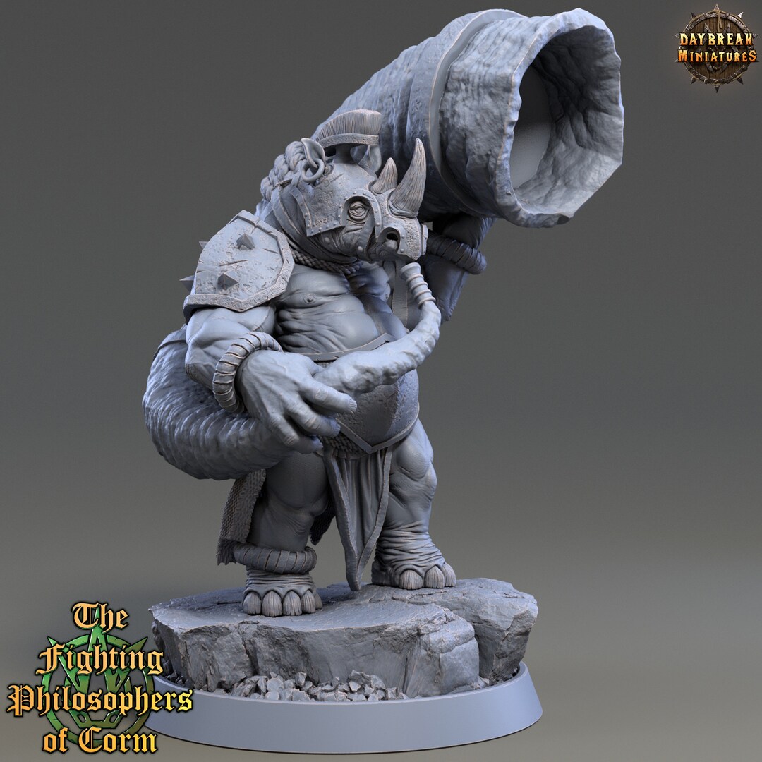 D&D Rhinokin Bard Siro Hornblower 3D Printed Resin - Etsy