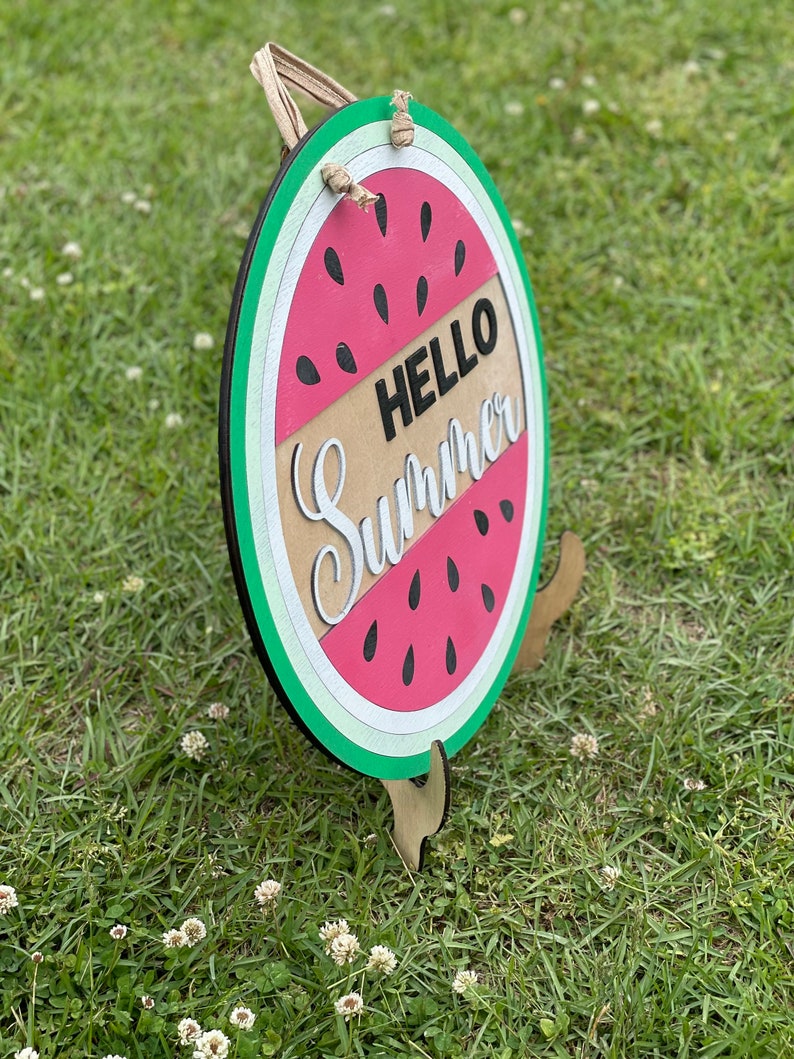Hello Summer Watermelon Welcome Door Hanger Etsy