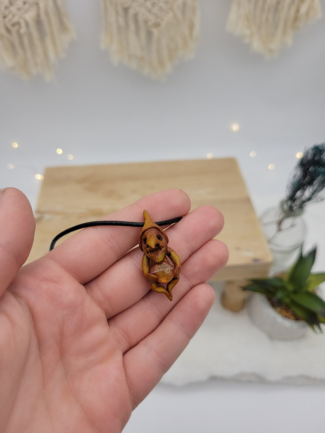 Troll Crystal Necklace Clay Troll With Crystal Raw Crystal | Etsy