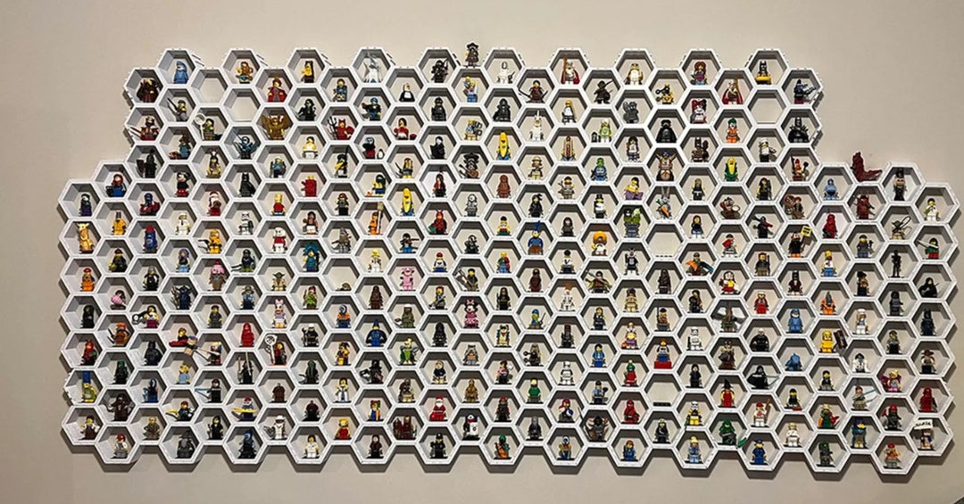 Lego Mini Figures Wall Display Hex Shapes Hexagonal Toy Mount 3d ...