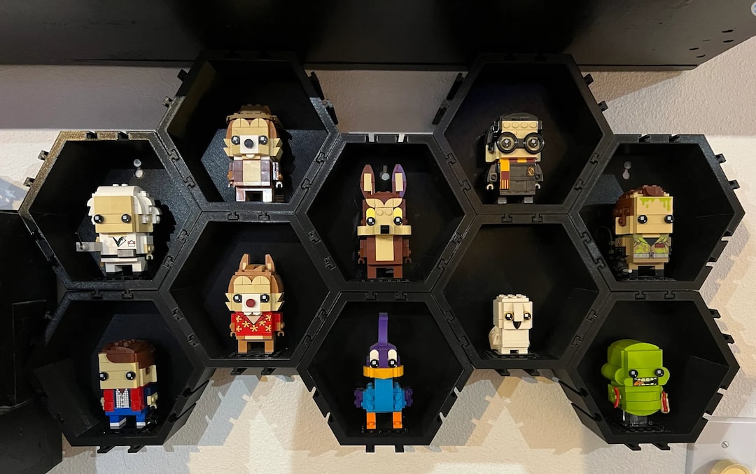 Lego Brickheadz Wall Display Hex Shapes Hexagonal Toy Mount 3d Printed ...