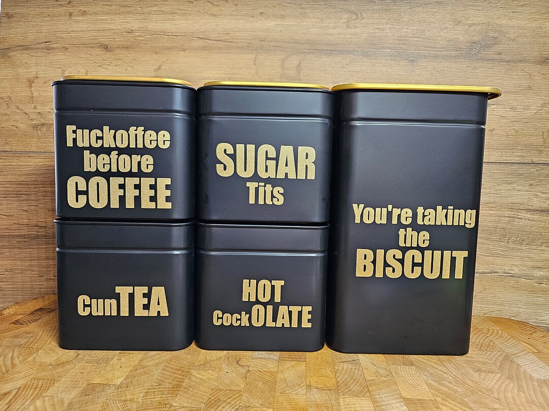 Explicit Tea Coffee Sugar Pots Cannister Novelty Gift Kitchen Storage ...