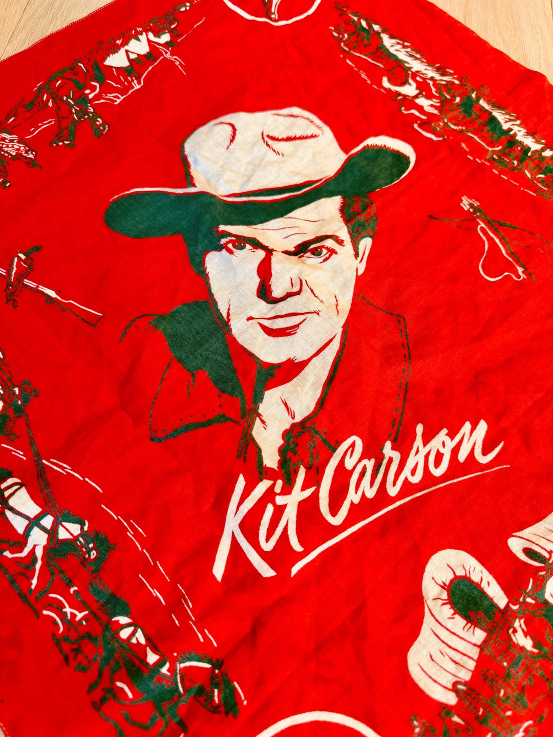 Vintage 1950s Kit Carson Coca-cola Bandana, Bill Williams; Western ...