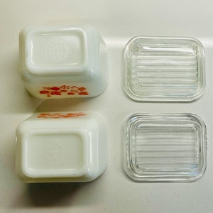 Vintage Pyrex "pink Gooseberry" Refrigerator Set; Fridgie; 503; 502 ...
