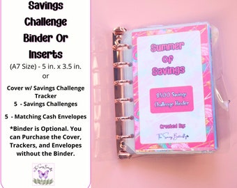 Mini Kids Savings Challenge Binder Set, A7 Size Cash Binder and Cash ...