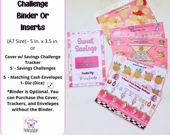 Mini Kids Savings Challenge Binder Set, A7 Size Cash Binder and Cash ...