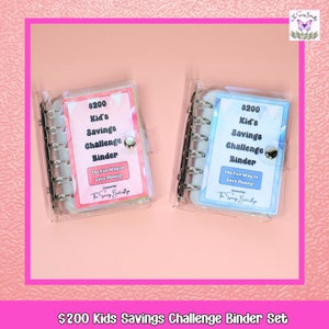 Mini Kids Savings Challenge Binder Set, A7 Size Cash Binder and Cash ...