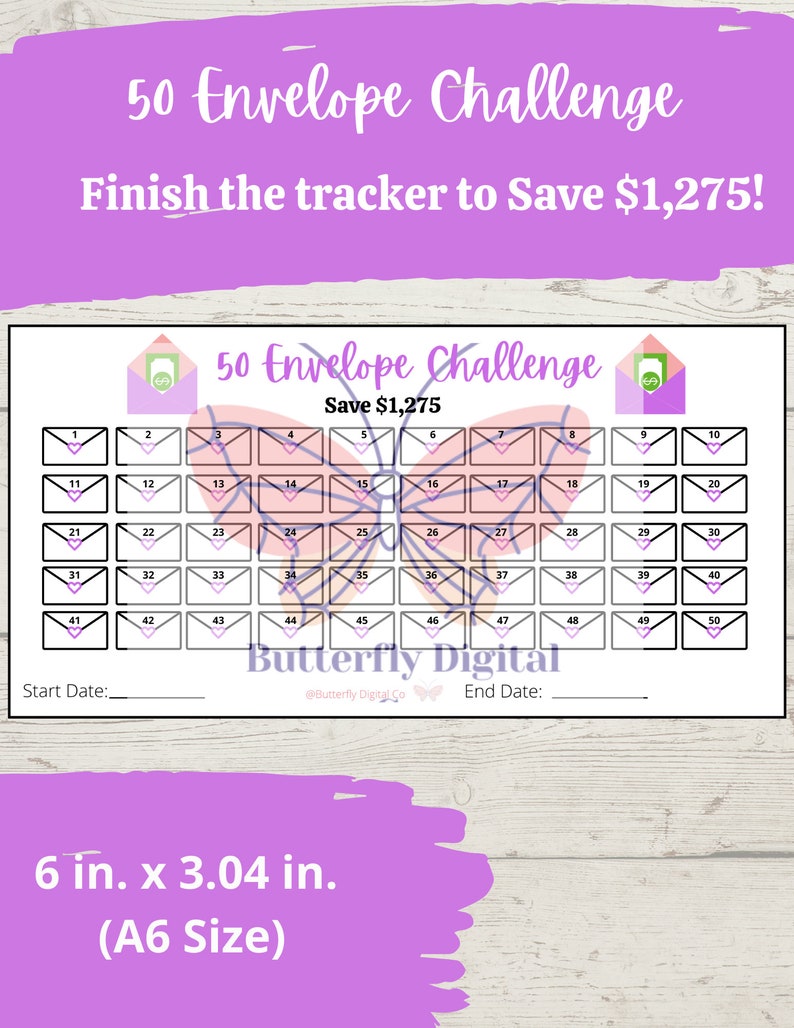 Printable Envelope Savings Challenge Tracker Bundle/ A6 - Etsy