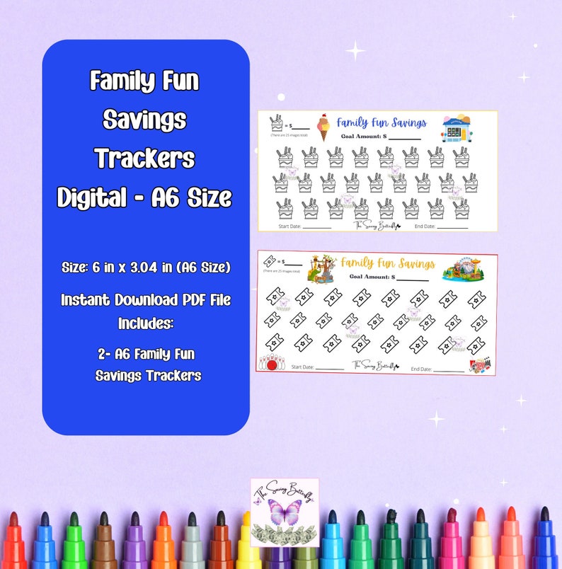 Printable Family Fun Savings Tracker: A6 Printable With Cash Envelope ...