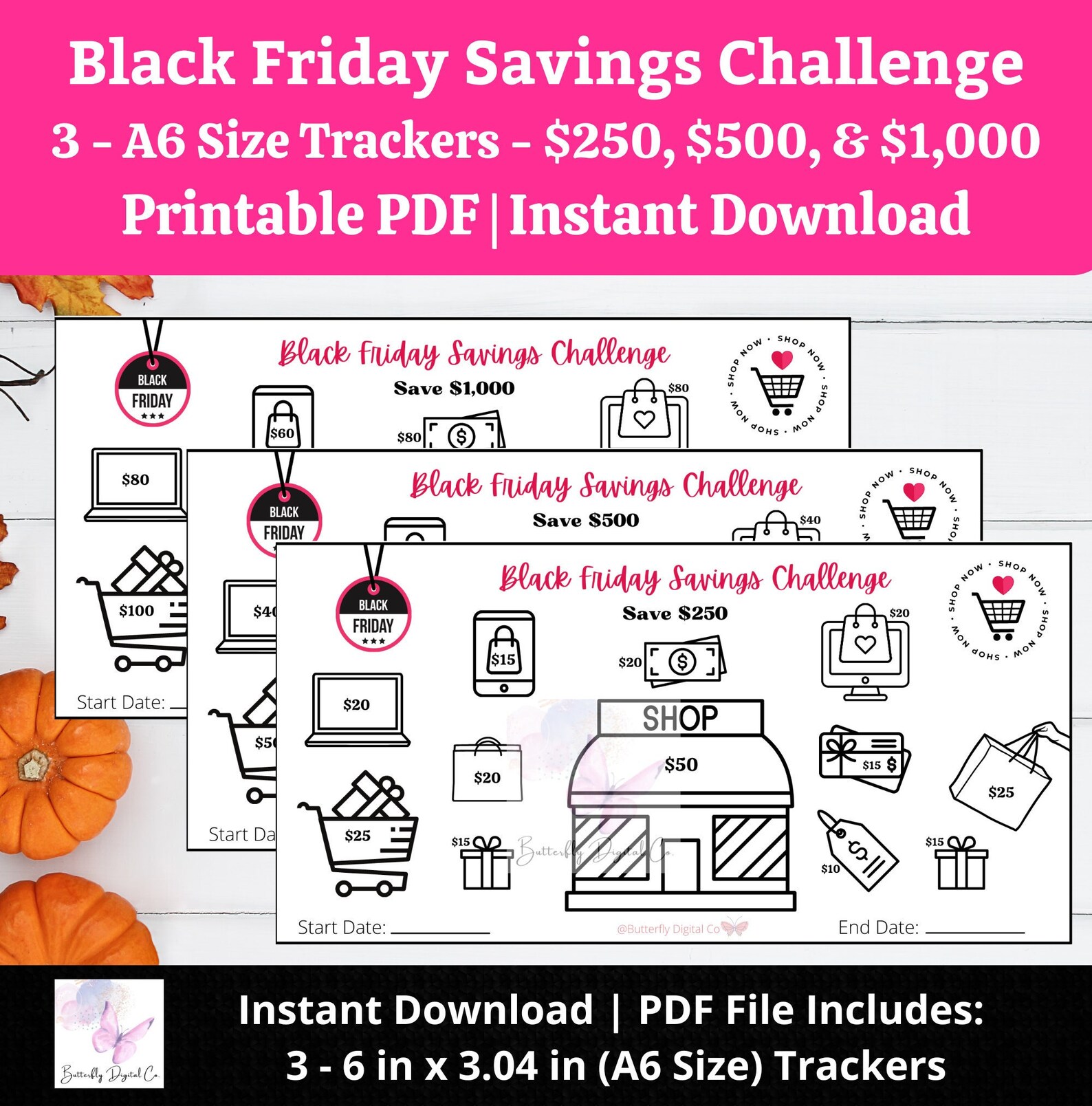 Printable Black Friday Savings Challenge Bundle A6 Size - Etsy