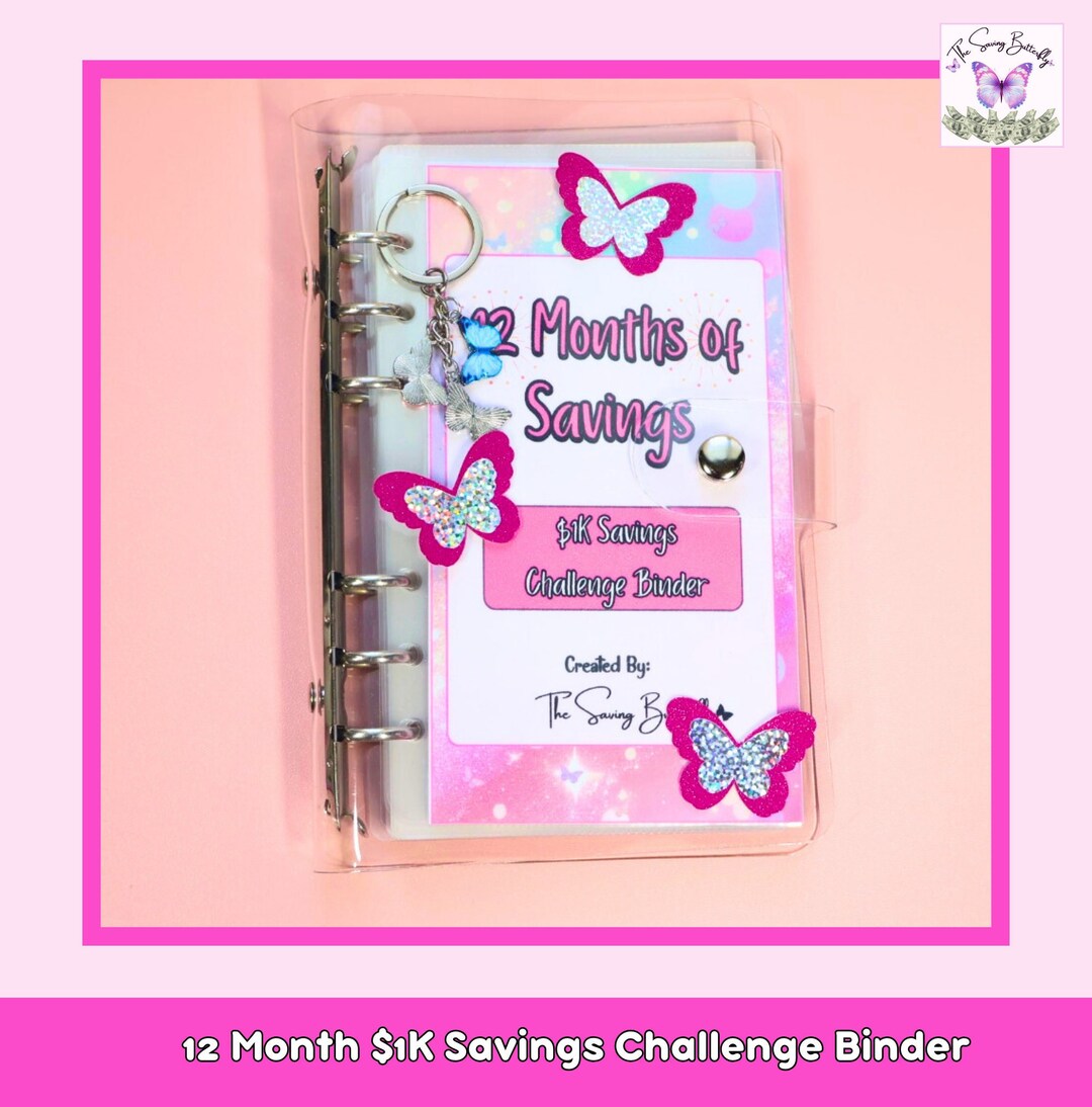 12 Months of Savings Challenge Binder Set, Mini 1K Savings Trackers and ...