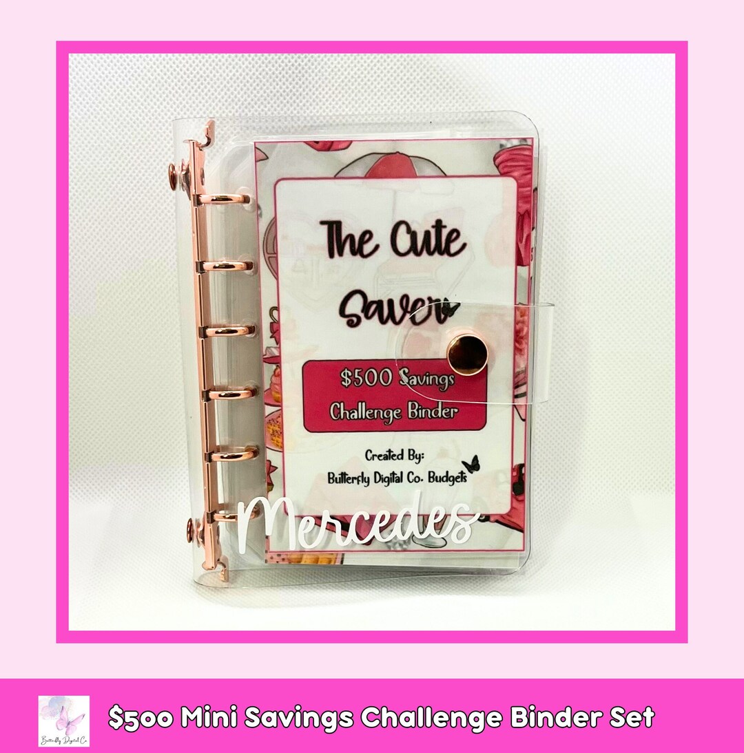 The Cute Saver Mini Savings Challenge Binder Set, Mini Cash Binder and ...