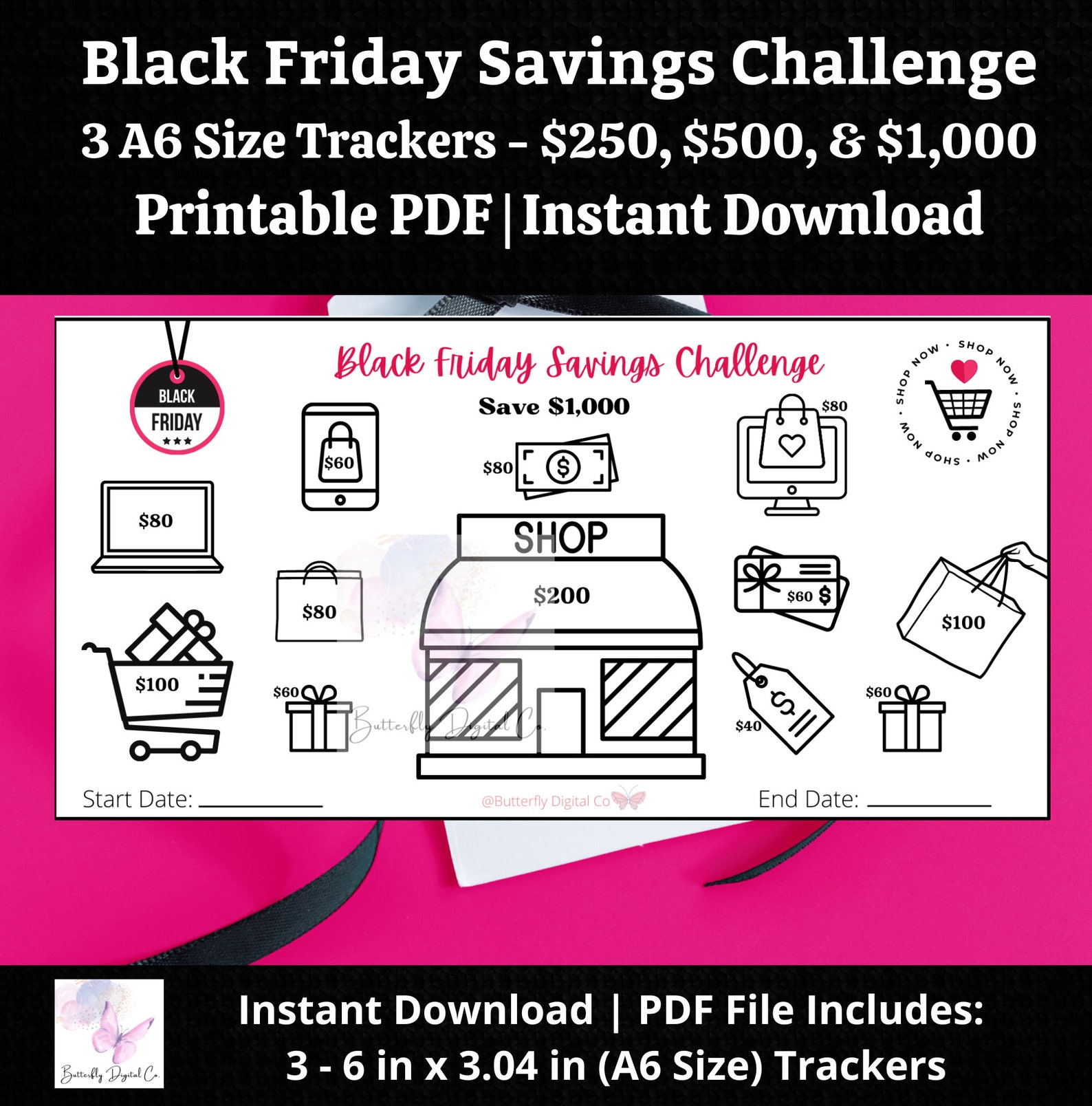 Printable Black Friday Savings Challenge Bundle A6 Size - Etsy