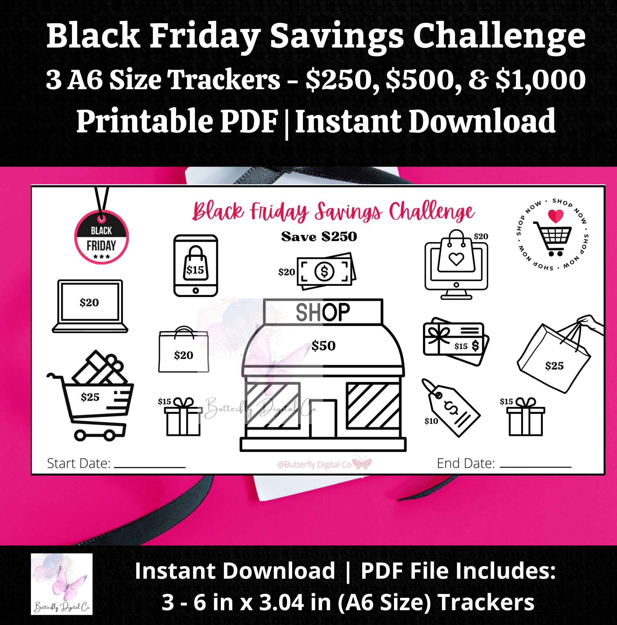 Printable Black Friday Savings Challenge Bundle A6 Size - Etsy