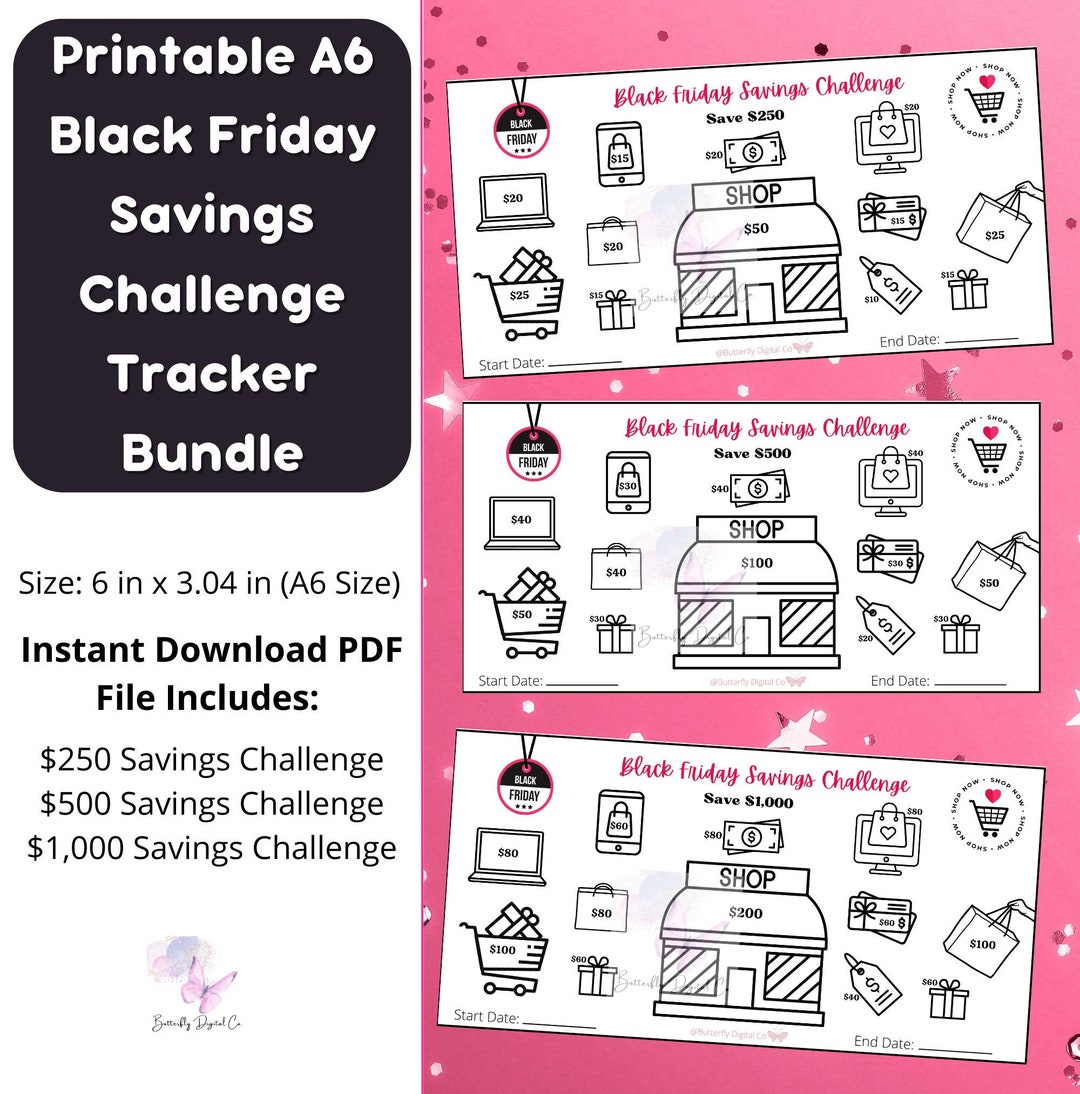 Printable Black Friday Savings Challenge Bundle A6 Size - Etsy