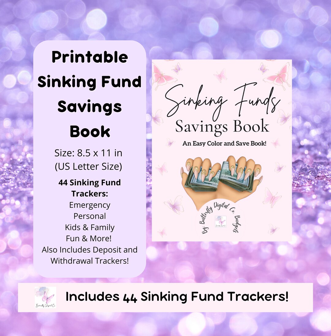 Printable Sinking Funds Savings Book, Digital Savings Book, Month Ahead ...
