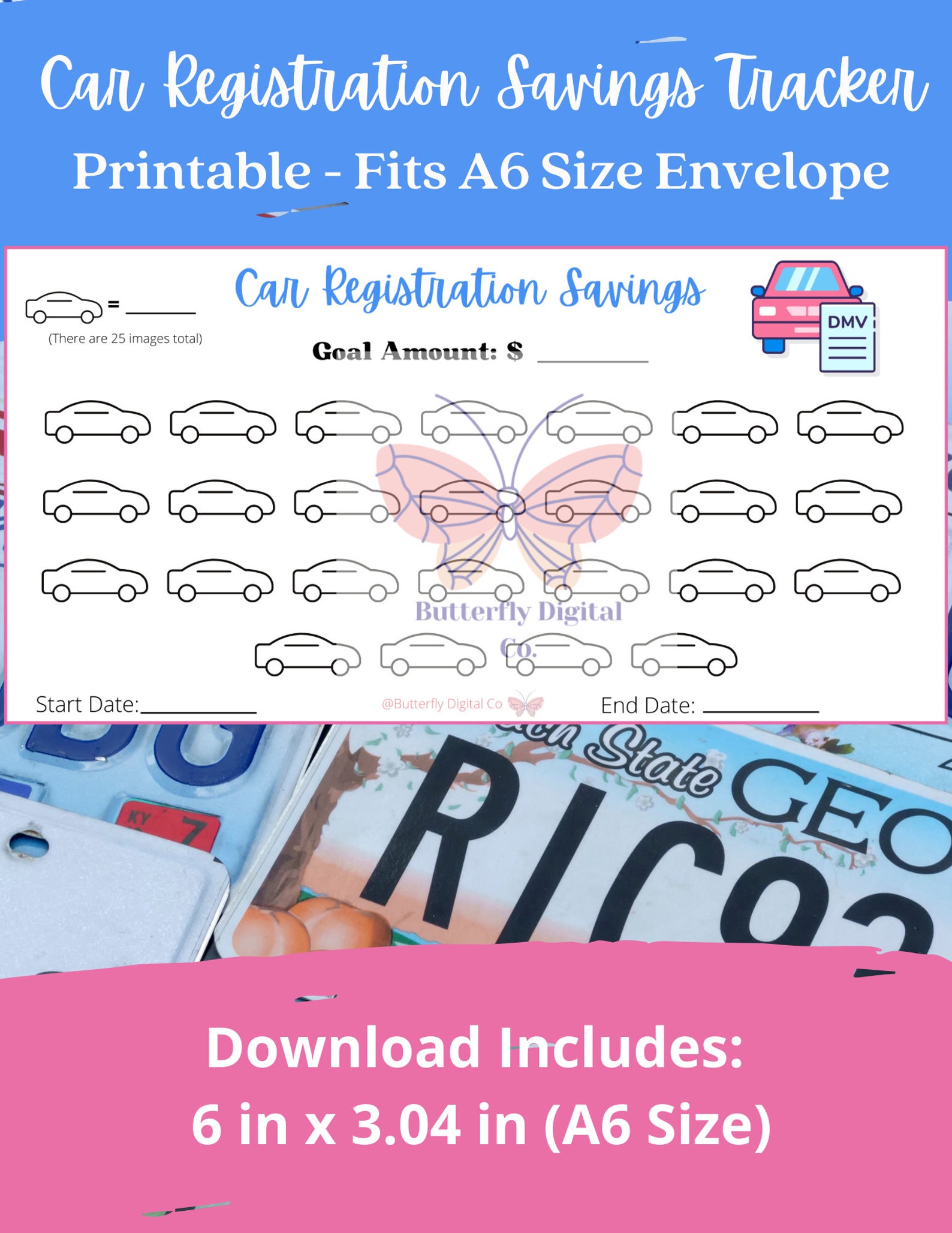 Printable Car Savings Tracker Bundle/ A6 Savings/ Low Income - Etsy