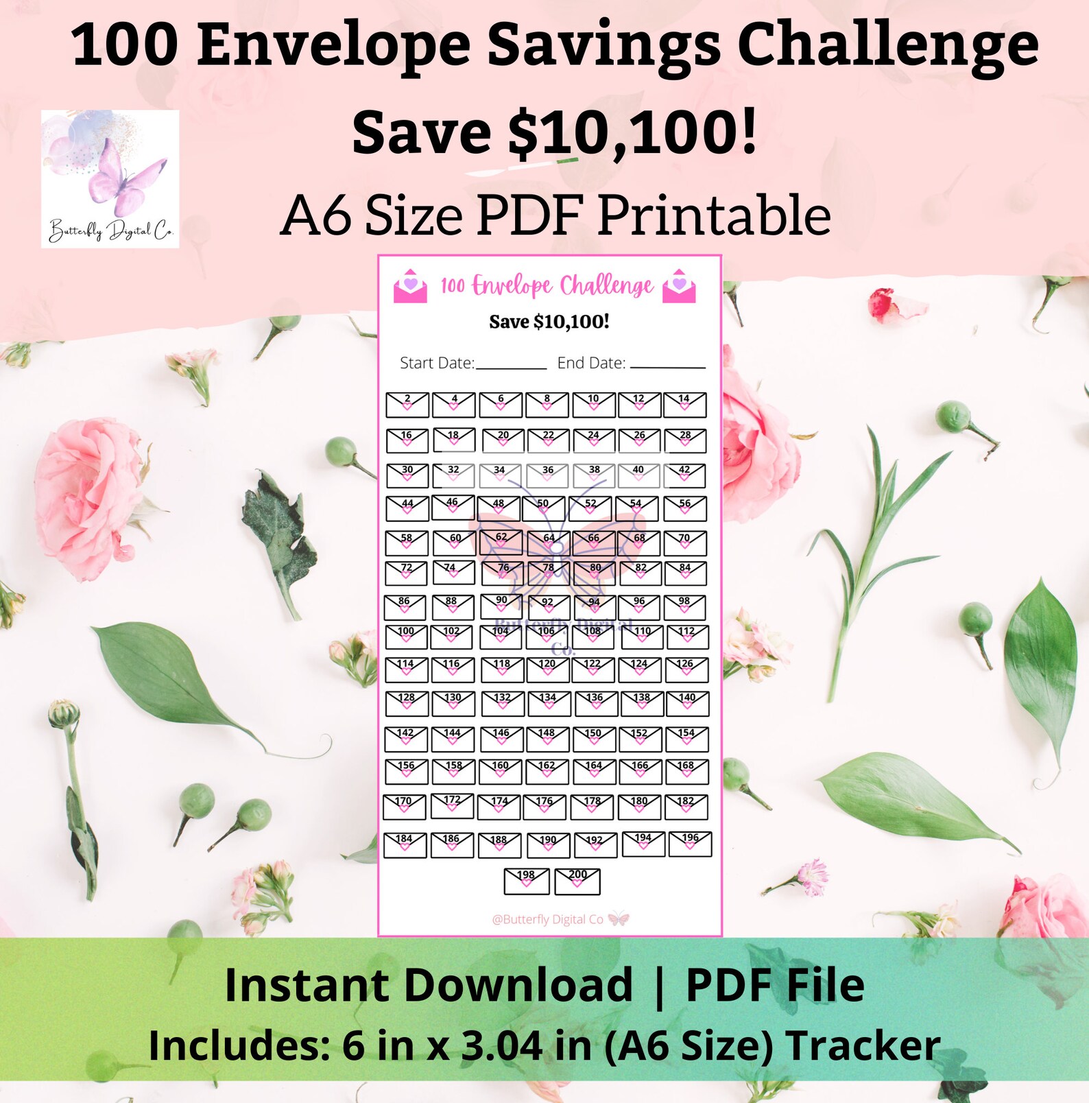 Printable Envelope Savings Challenge Tracker Bundle/ A6 - Etsy