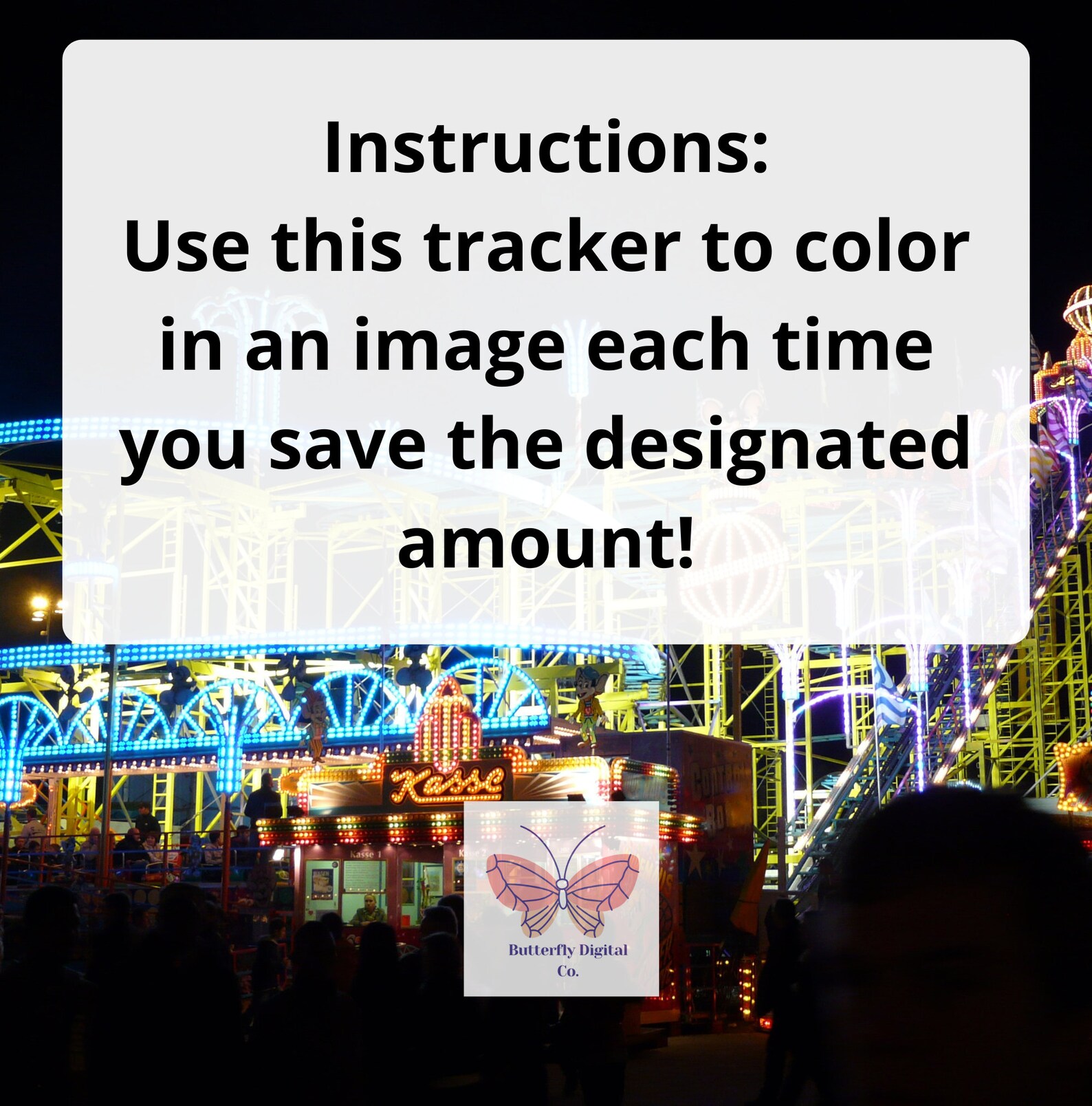 Printable Theme Park Savings Tracker A6/ Amusement Park - Etsy