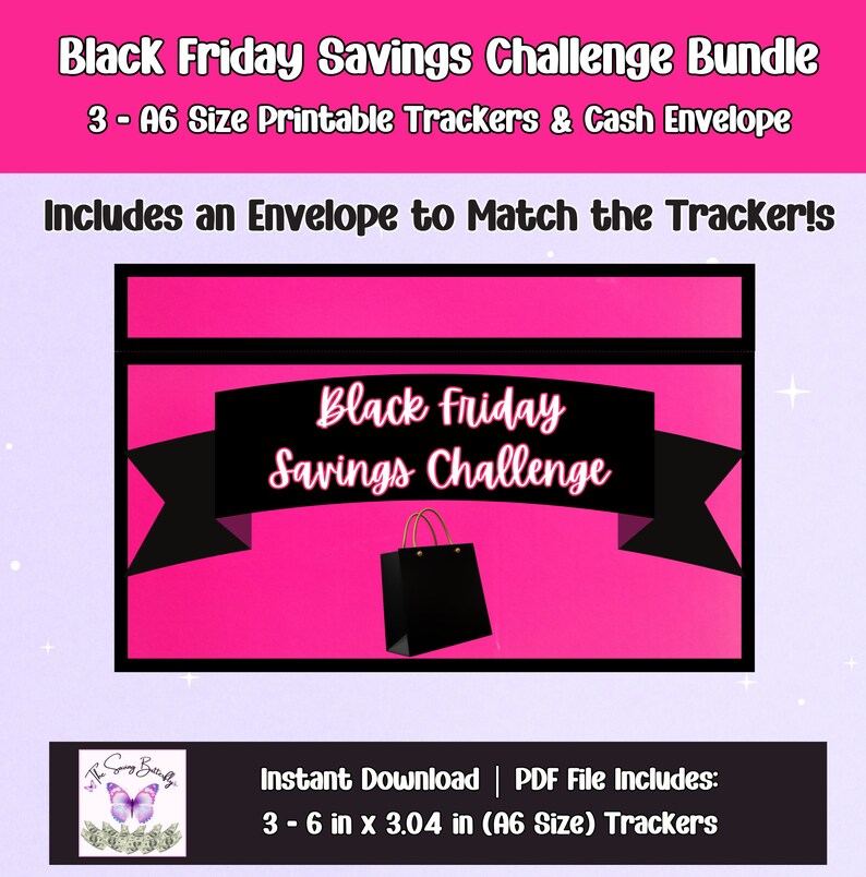 Printable Black Friday Savings Challenge Bundle: A6 Trackers (digital ...