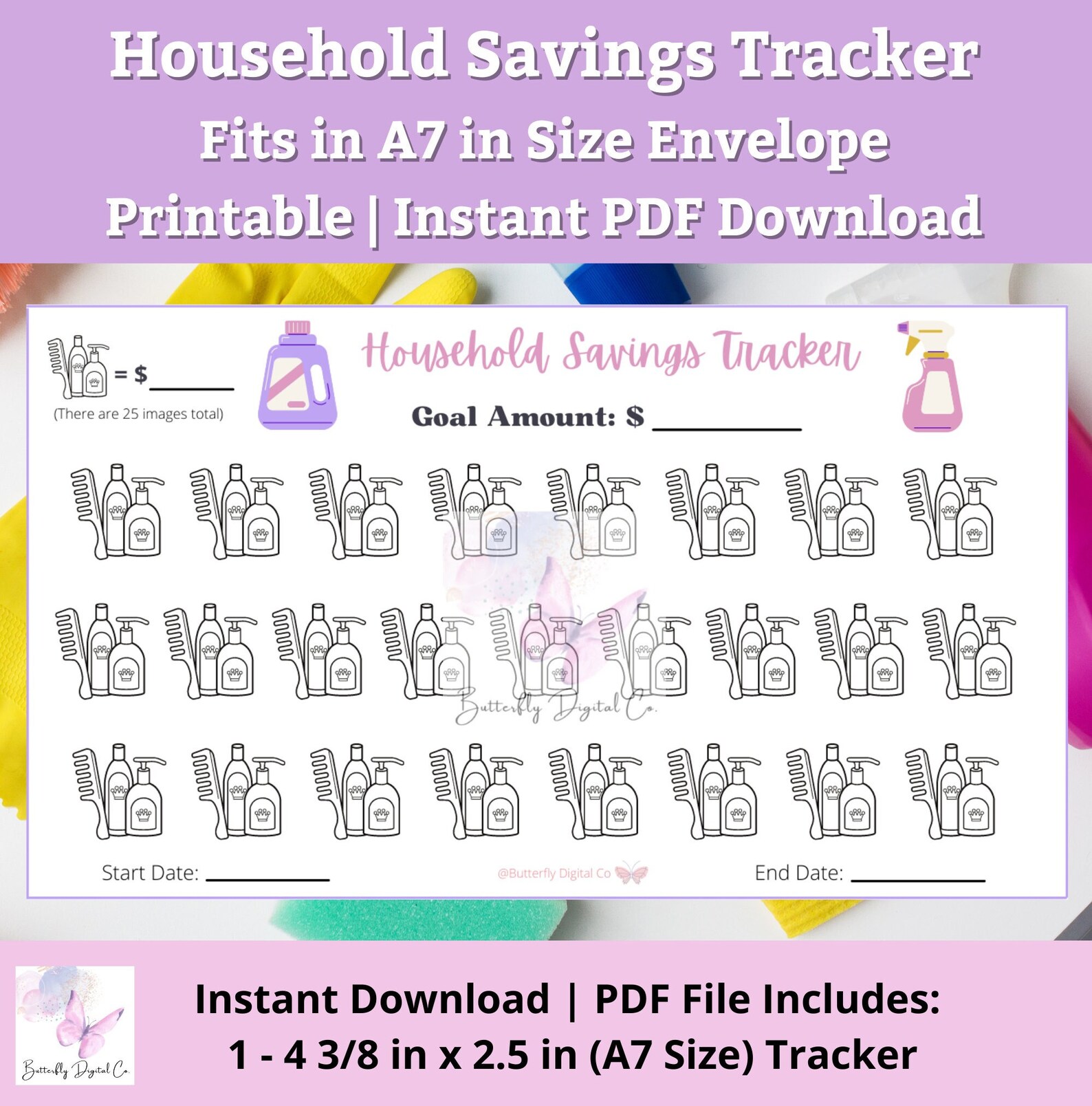 Printable Household Savings Tracker A7/ Cleaning and Laundry - Etsy