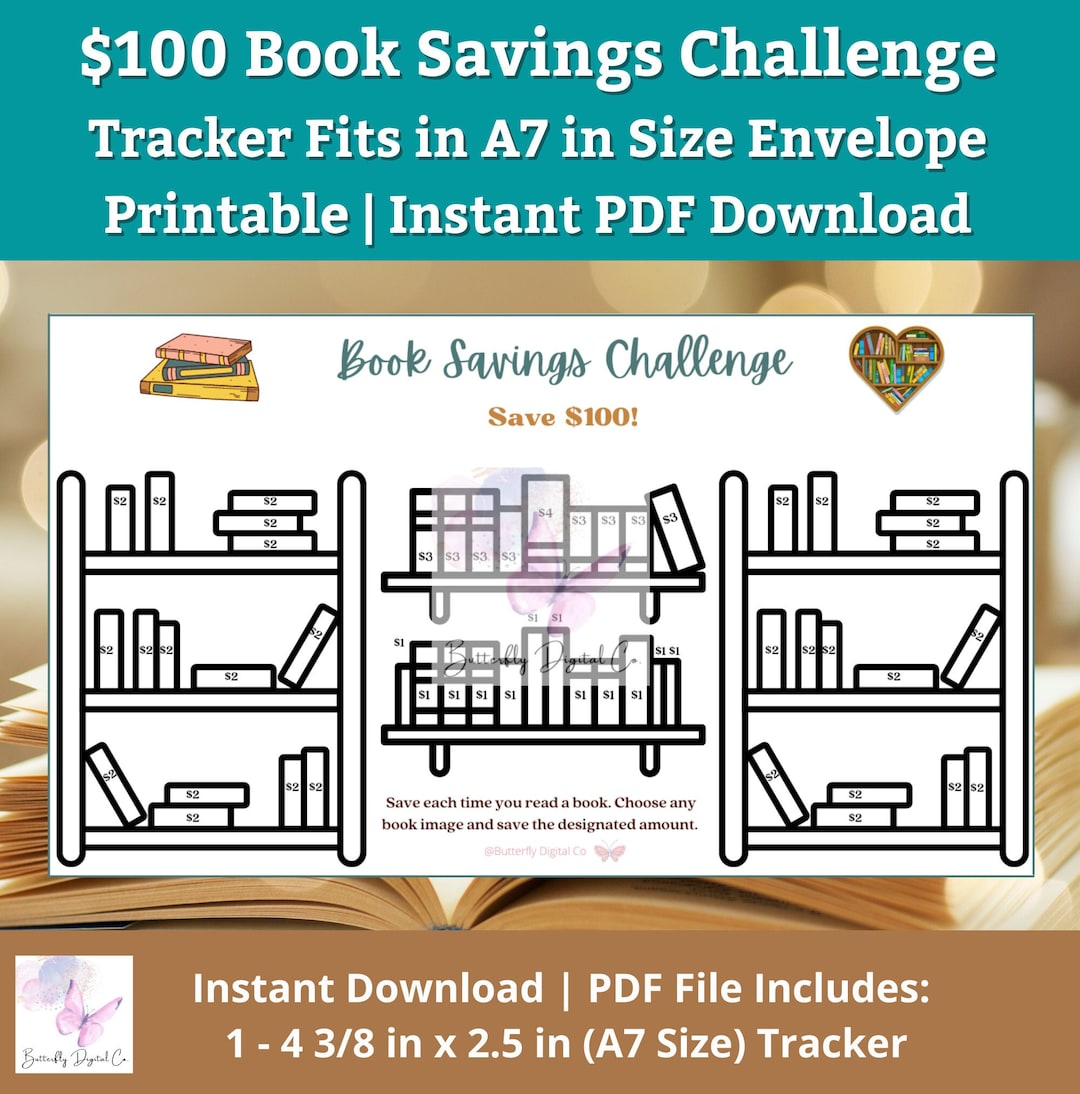 Printable Book Savings Challenge Tracker A7/ Mini Savings Tracker/ Low Income Savings Challenge ...