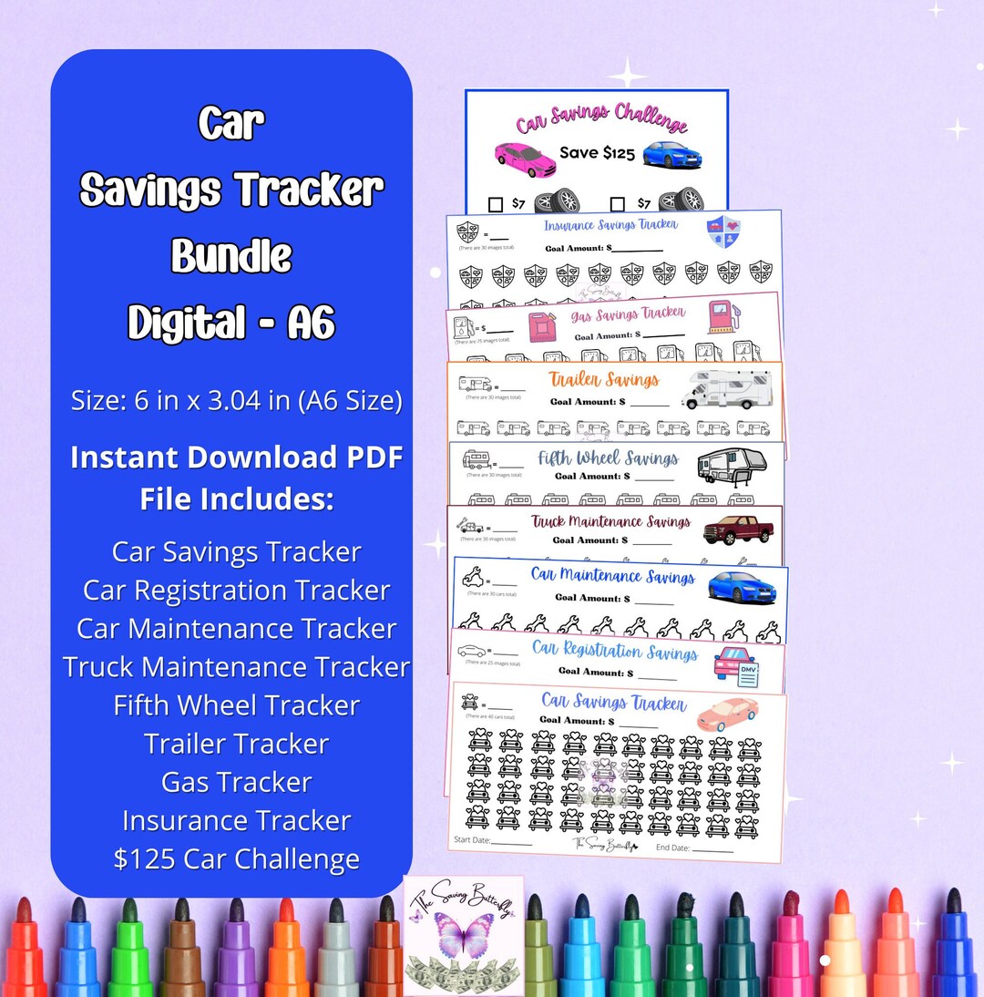 Printable Car Savings Tracker Bundle: A6 Budgeting (PDF Download) - Etsy