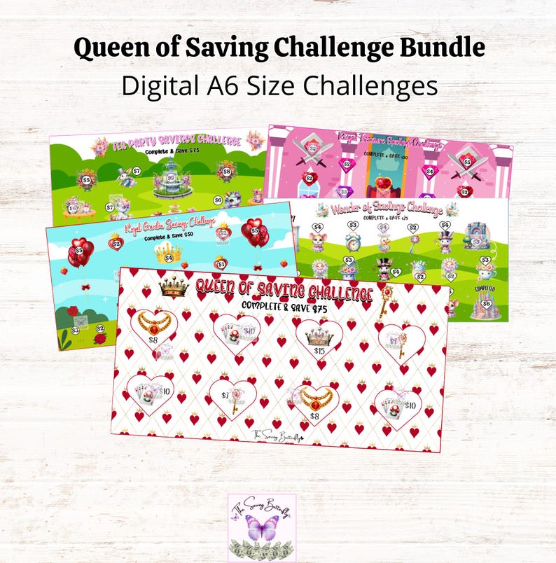 Printable Queen of Savings Challenge Bundle: A6 Monthly Tracker ...