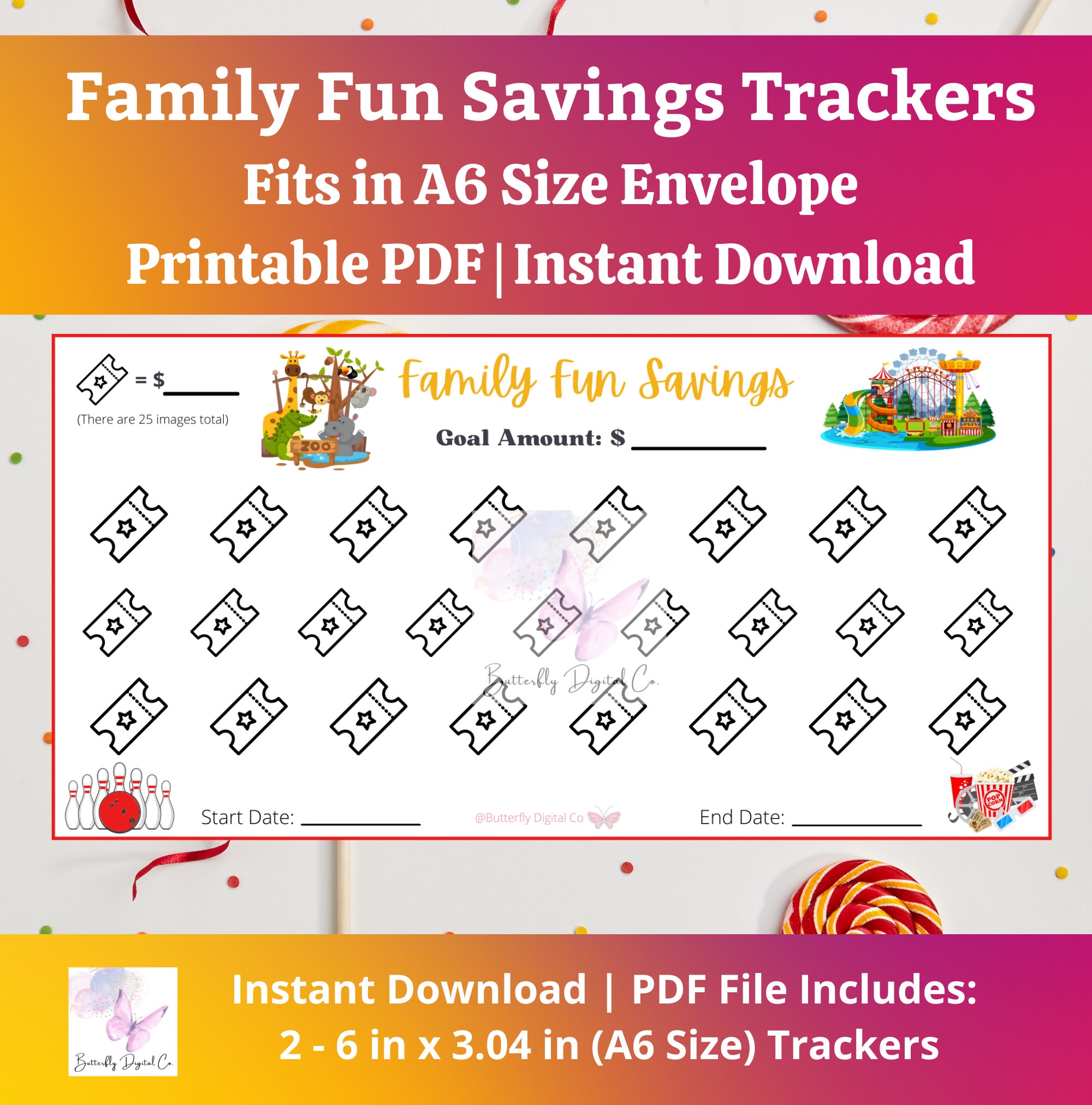 Printable Family Fun Savings Tracker A6/ Family Time Savings - Etsy