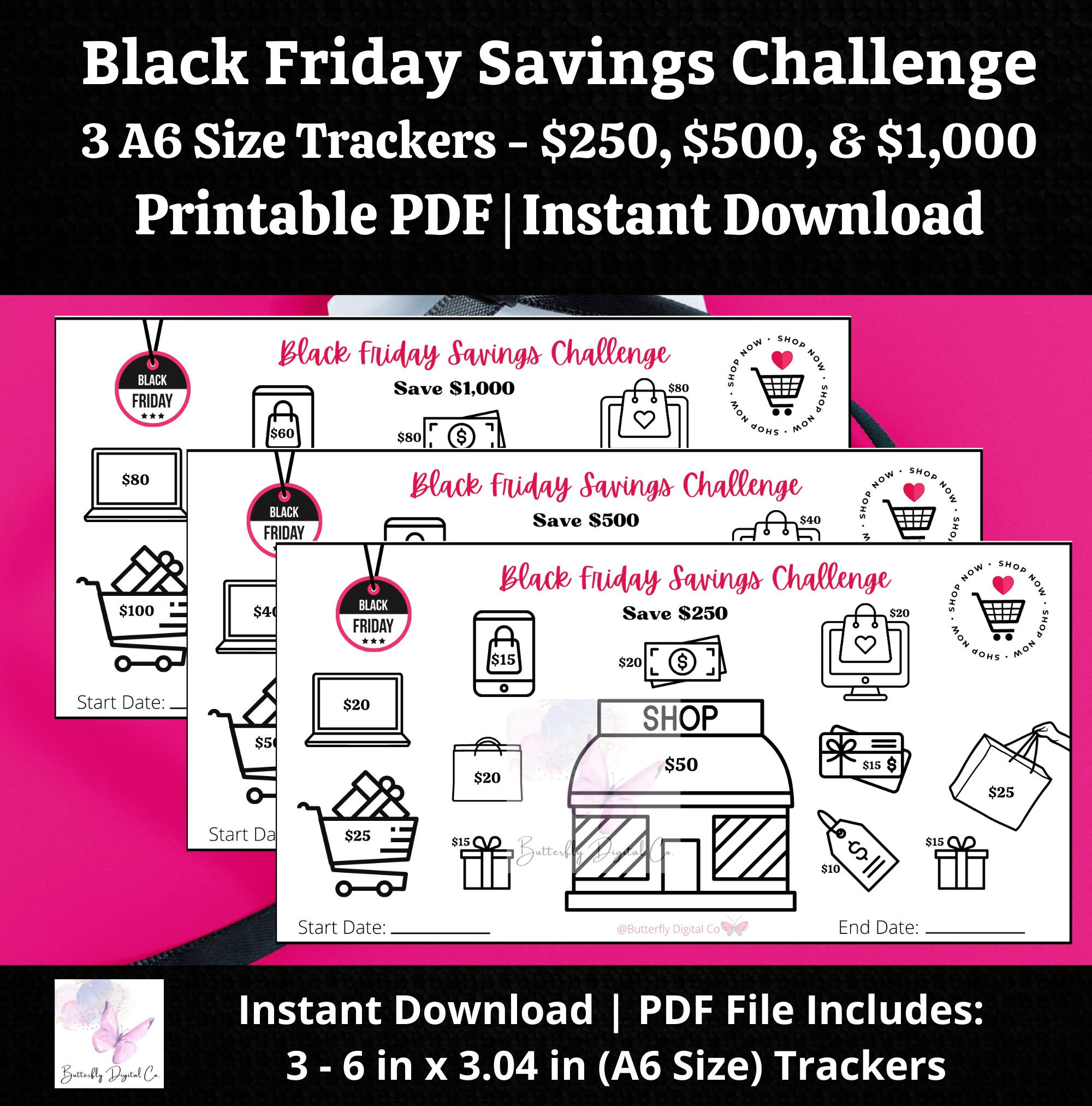 Printable Black Friday Savings Challenge Bundle A6 Size - Etsy