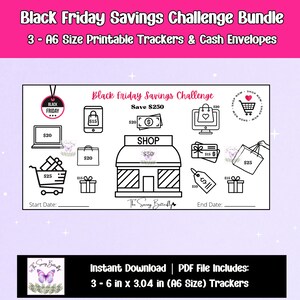 Printable Black Friday Savings Challenge Bundle A6 Size Tracker/ Mini ...