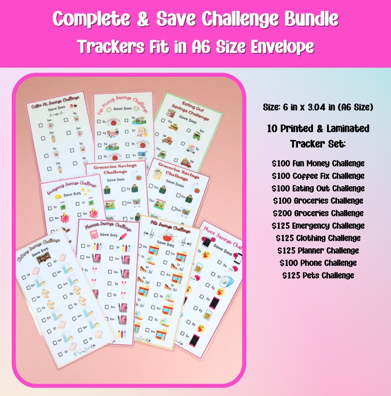 Sinking Fund Trackers Bundle: Laminated A6 Savings Challenge - Etsy