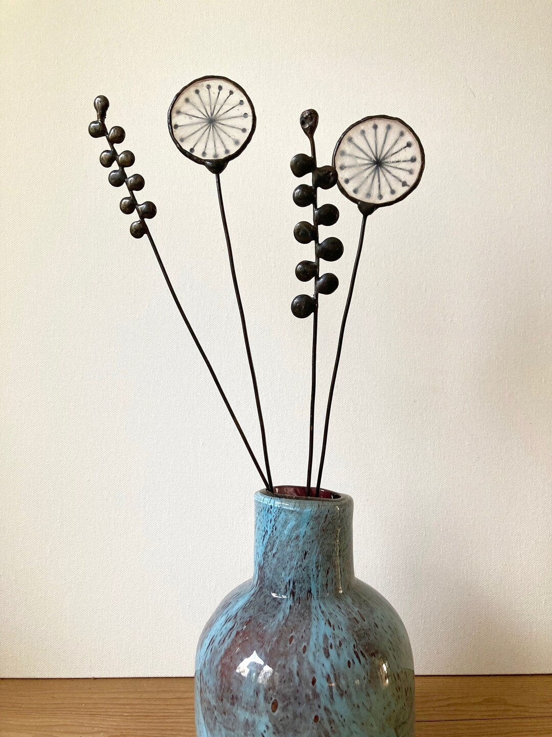 Stained Glass Dandelion Flower Stem – Wildflower Sun Catcher - Etsy