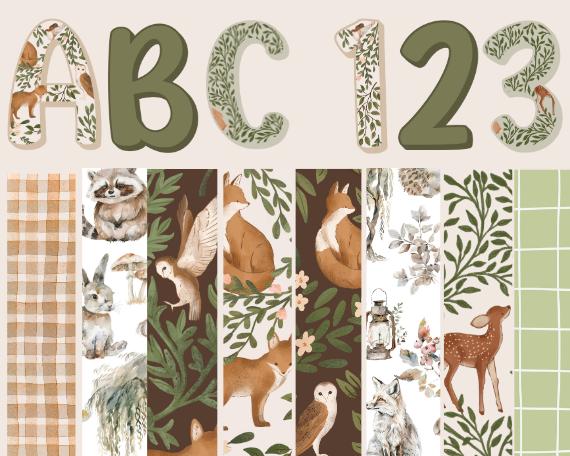 Woodlands Bulletin Board Letters and Borders L Woodlands Door Decor L ...