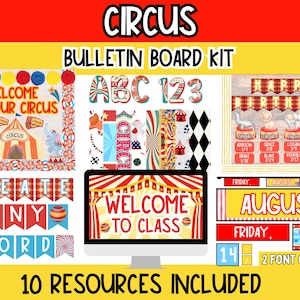 Circus Bulletin Board Bundle | Editable Classroom Decor | Big Top Theme ...