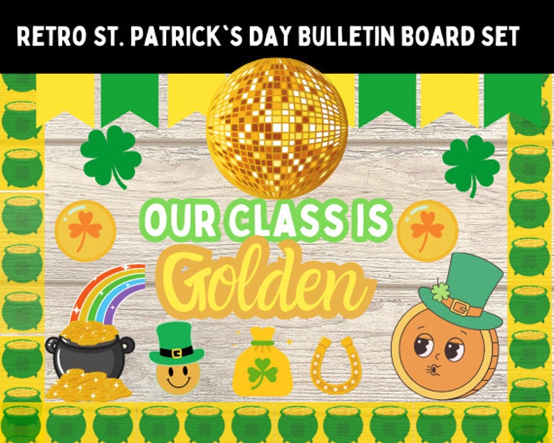 Retro Bulletin Board Kit Bundle for ENTIRE YEAR Disco Class Theme Decor ...