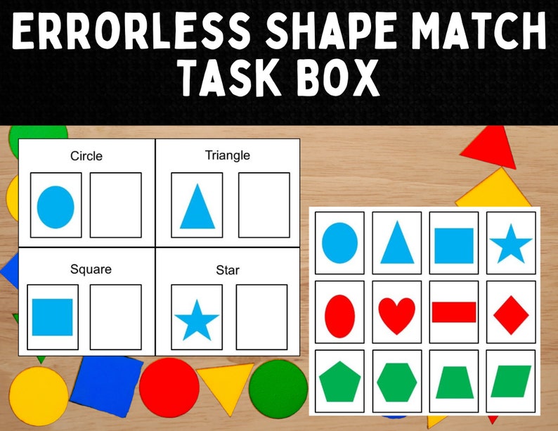 Shape Match Printable Puzzles L Homeschool Shape Practice L Special ...