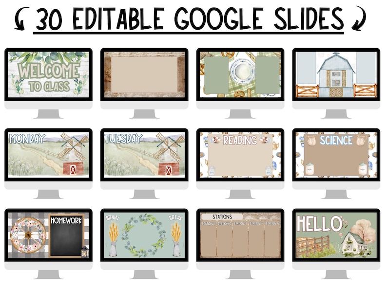 Farmhouse Classroom Decor Bundle | Editable Farmhouse Theme L Rustic ...