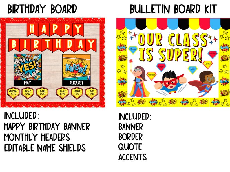Superhero Bulletin Board Bundle | Editable Classroom Decor | Printable ...