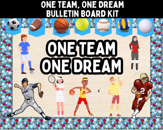 Physical Education Bulletin Board and Door Decor Kit - Sports Team ...