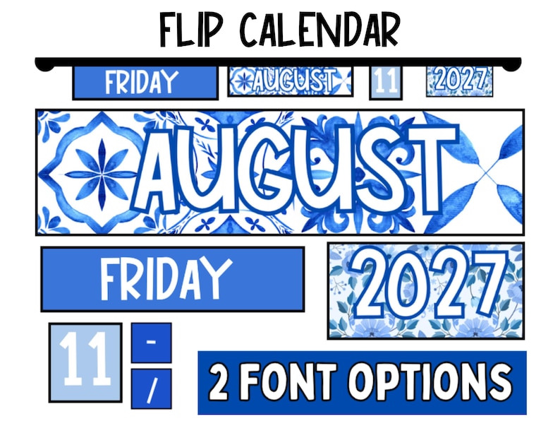 Blue Floral & Mosaic Bulletin Board Bundle | Editable Classroom Decor ...