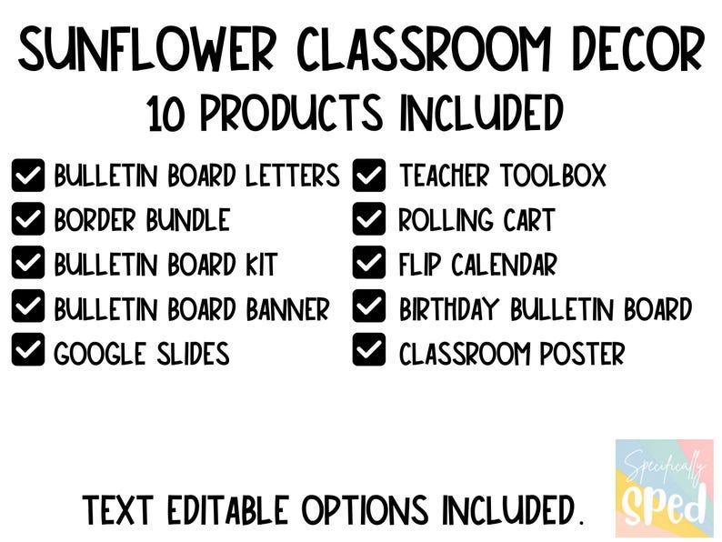 Sunflower Bulletin Board Bundle | Editable Classroom Decor | Bright ...