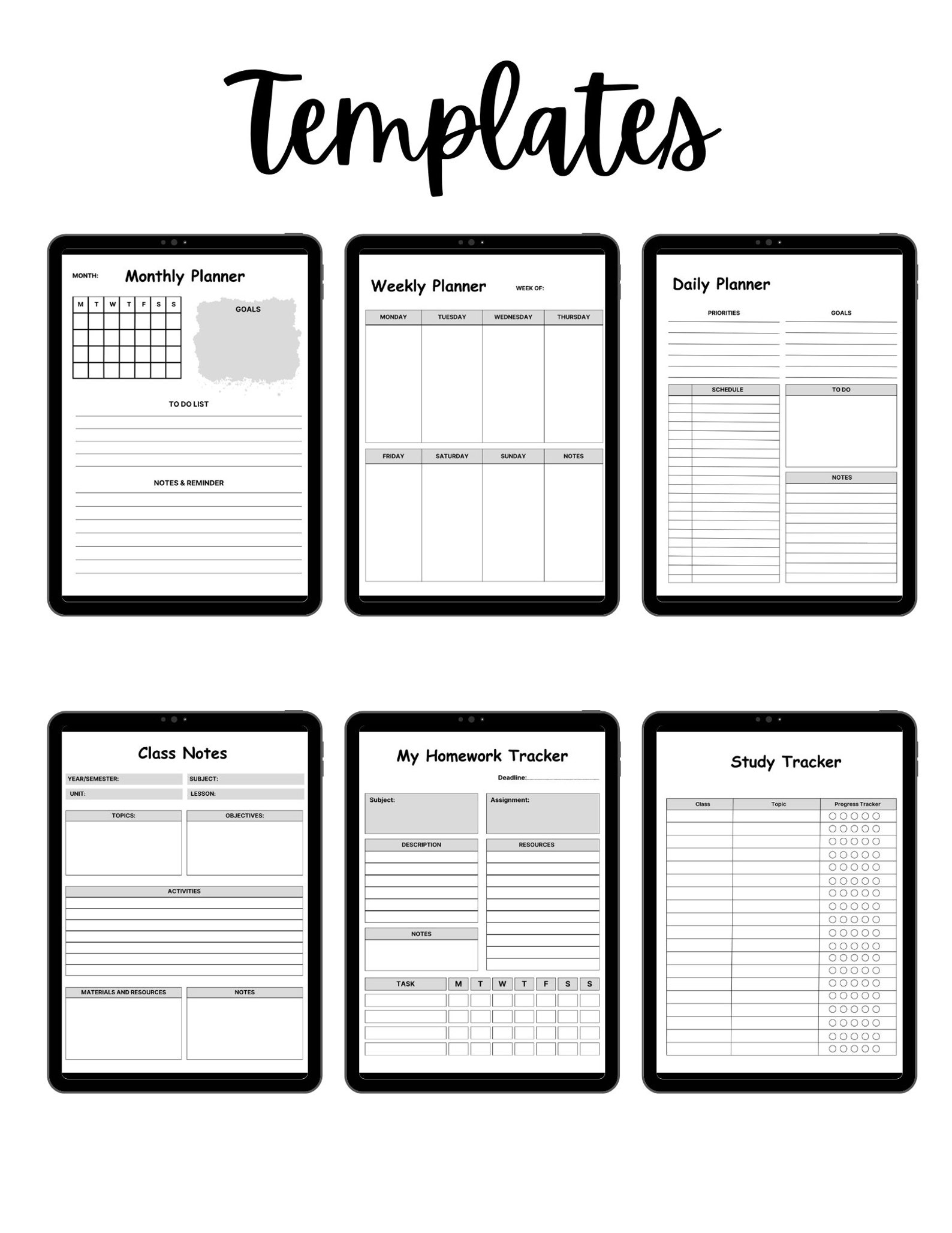 Printable Student Planner: Executive Functioning Assignment - Etsy
