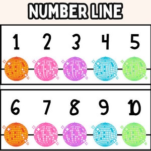 Groovy Number Line -20 to 120 L Retro Number Line Including Negatives ...