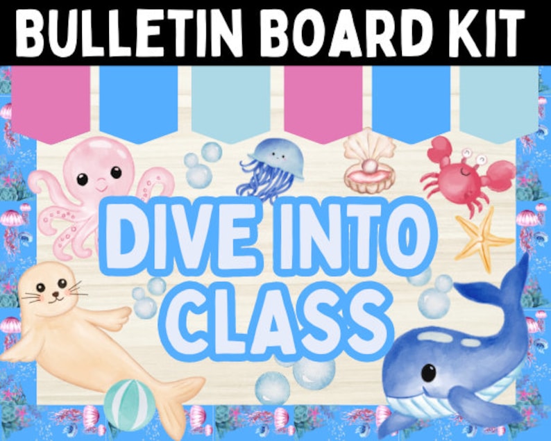 Ocean Bulletin Board Kit - Under the Water Class Theme - Ocean Door ...
